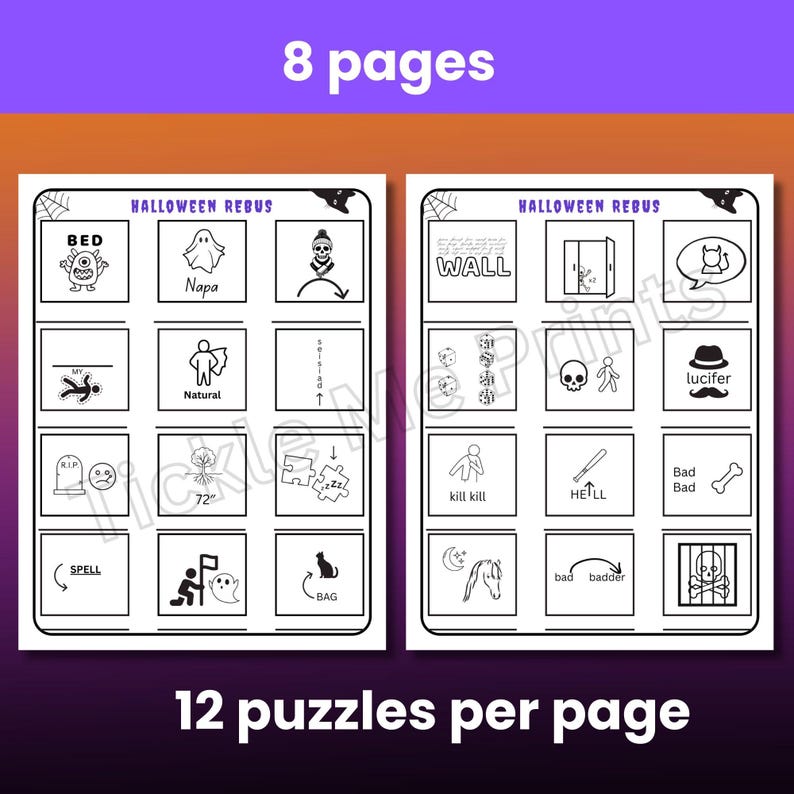 Halloween Dingbats, Halloween Rebus Picture Puzzles, Halloween Brain ...