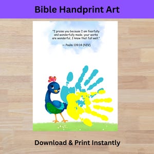 Handprint Craft, Bible Verse Handprint Art Printable, Sunday School ...
