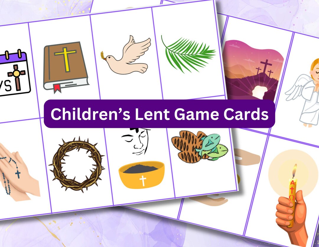 Lent Cards for Kids| Lent Flash Cards| Easter Religious Education ...
