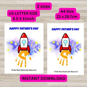 Father’s Day Handprint Craft| Best Dad in the Universe Handprint ...