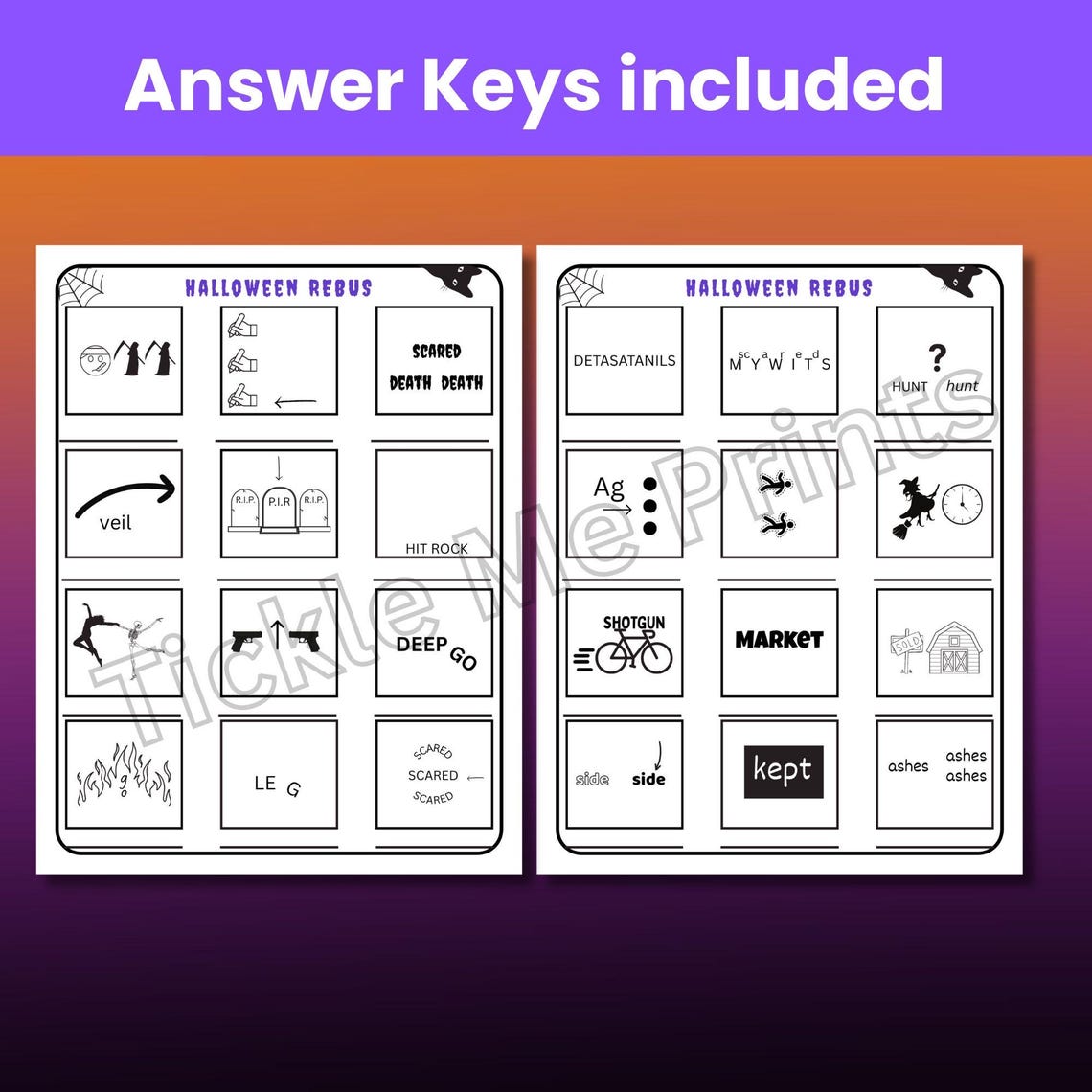 Halloween Dingbats, Halloween Rebus Picture Puzzles, Halloween Brain ...