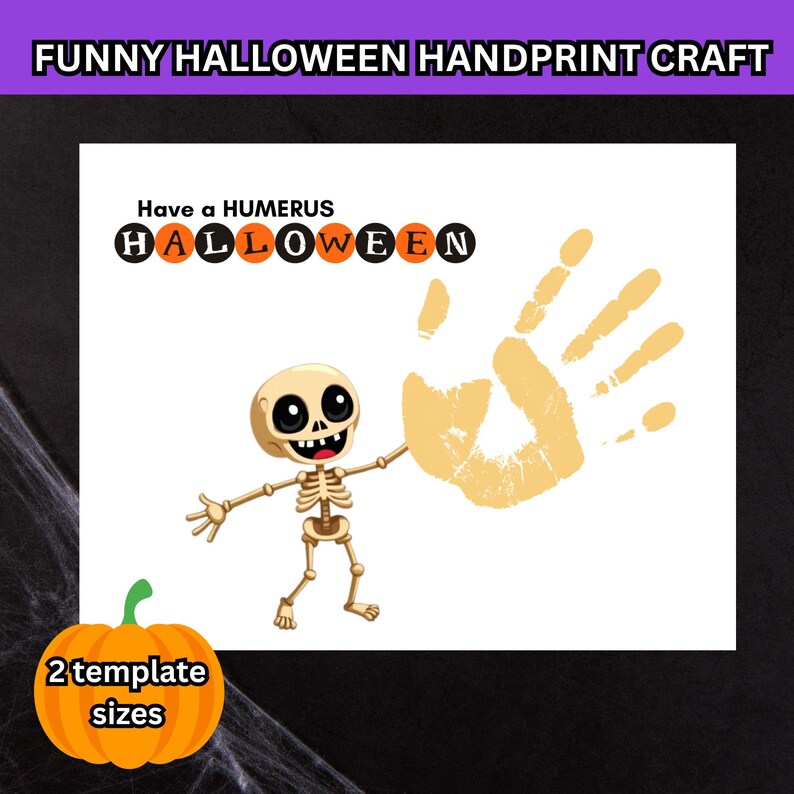 Skeleton Handprint Craft: Halloween Kids Art Activity (PDF Download - Etsy