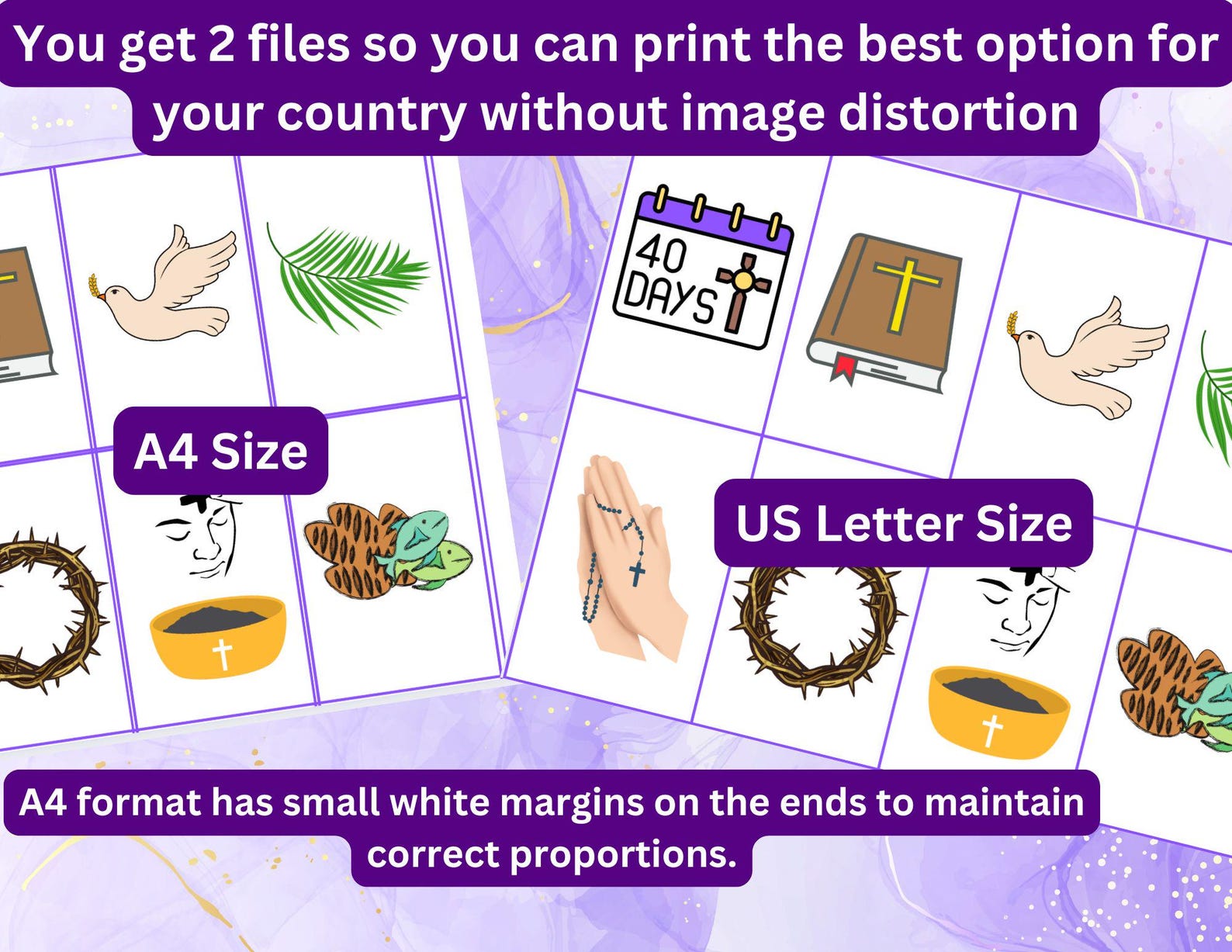 Lent Cards for Kids| Lent Flash Cards| Easter Religious Education ...