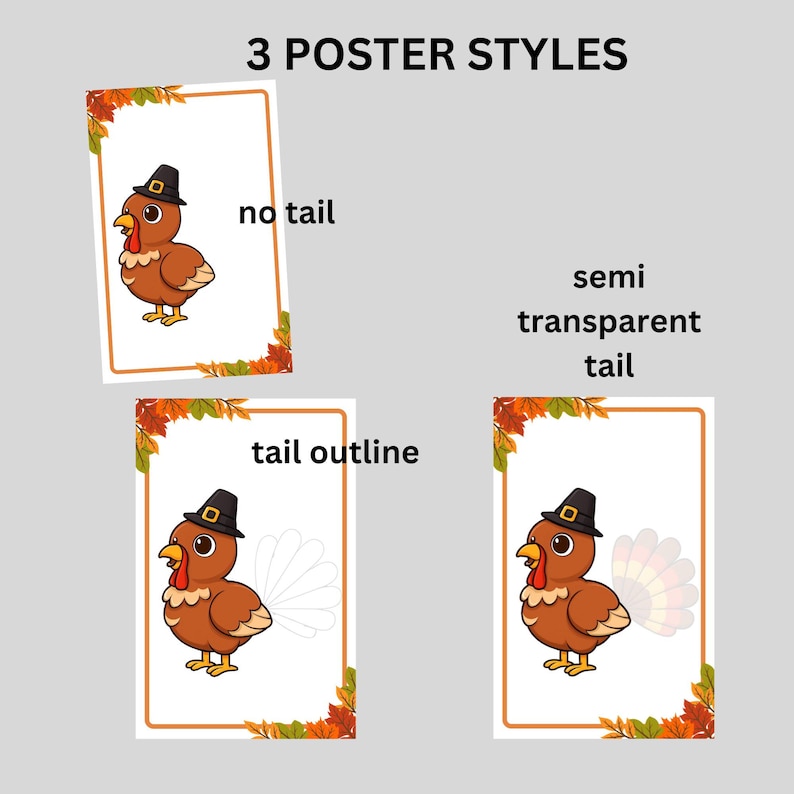 Pin the Tail on the Turkey Game, Thanksgiving Turkey Game for Kids - Etsy