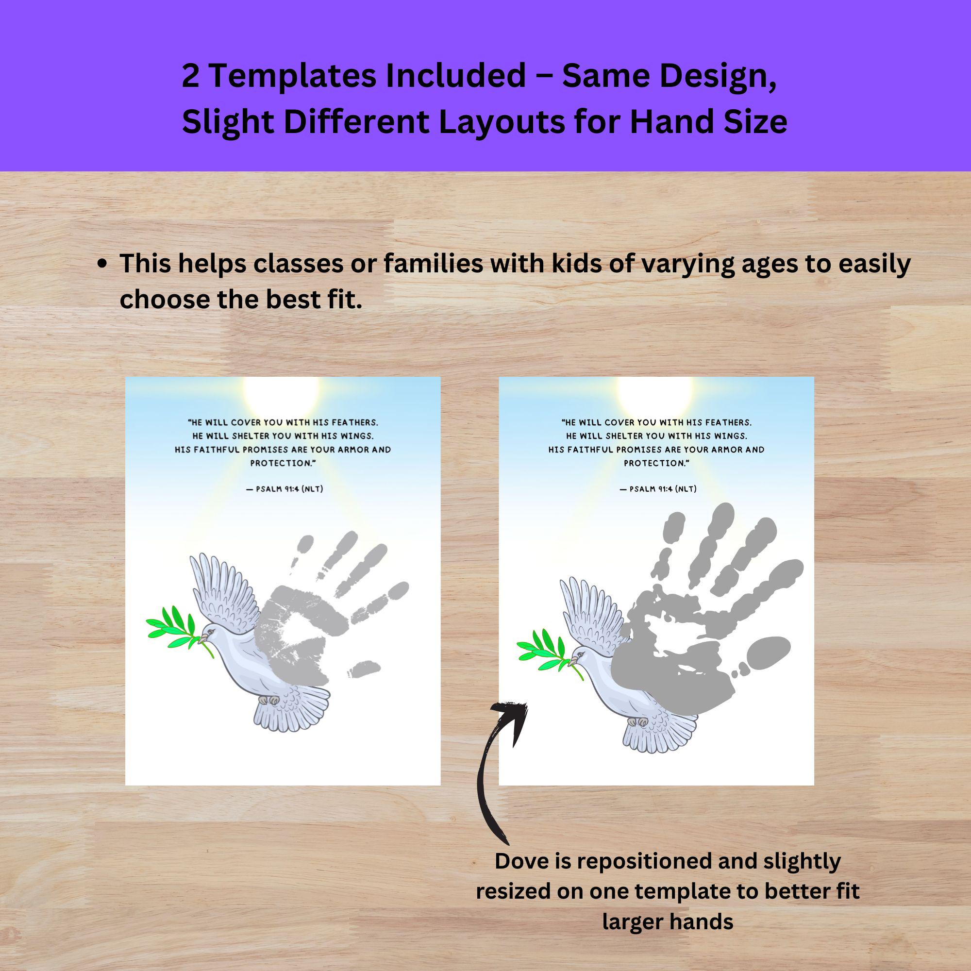 Bible Handprint Craft for Kids –bible Verse Handprint Art- Psalm 91:4 ...