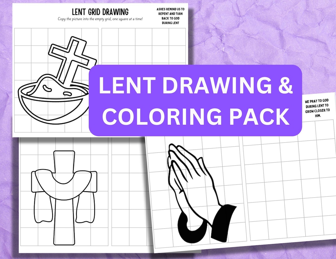 Lent Drawing Coloring Pages| Kids Lent Activity Pack| Christian ...