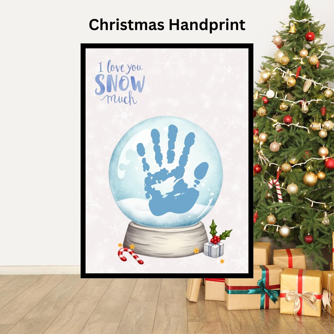 Christmas Handprint Crafts, Christmas Keepsake Snow Globe - Etsy Australia
