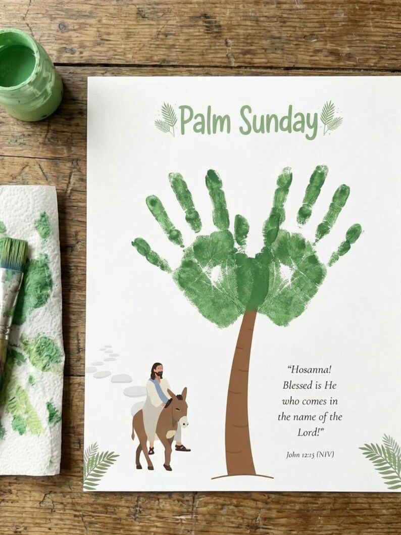 Palm Sunday Handprint Art: Bible Craft Activity (digital Download) - Etsy
