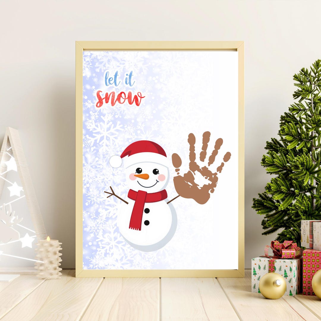 Christmas Handprint Snowman Craft, Festive Keepsake (digital Download ...