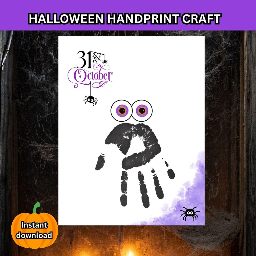 Halloween Handprint Spider, Spider Craft Kids - Etsy