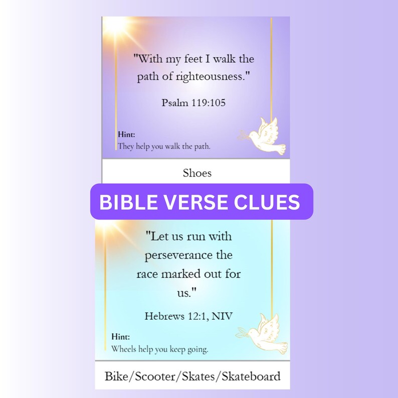 Bible Verse Scavenger Hunt for Kids| Christian Treasure Hunt Clues ...