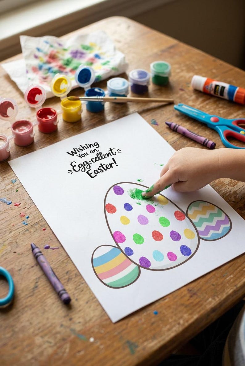 Easter Egg Handprint Craft Printable for Kids Fingerprint Easter ...