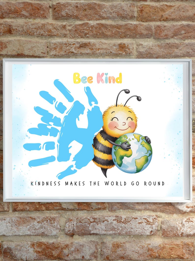 Bee Kind Handprint Art, Kindness Crafts for Elementary, World Kindness ...