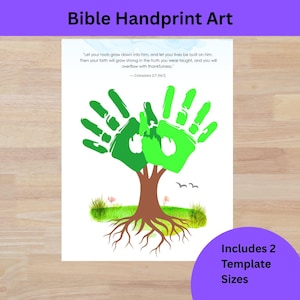 Bible Verse Handprint Tree Art: Christian Sunday School Craft (PDF ...