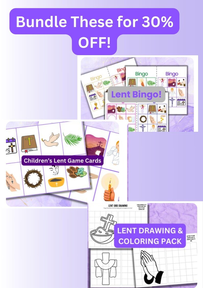 Lent Cards for Kids| Lent Flash Cards| Easter Religious Education ...