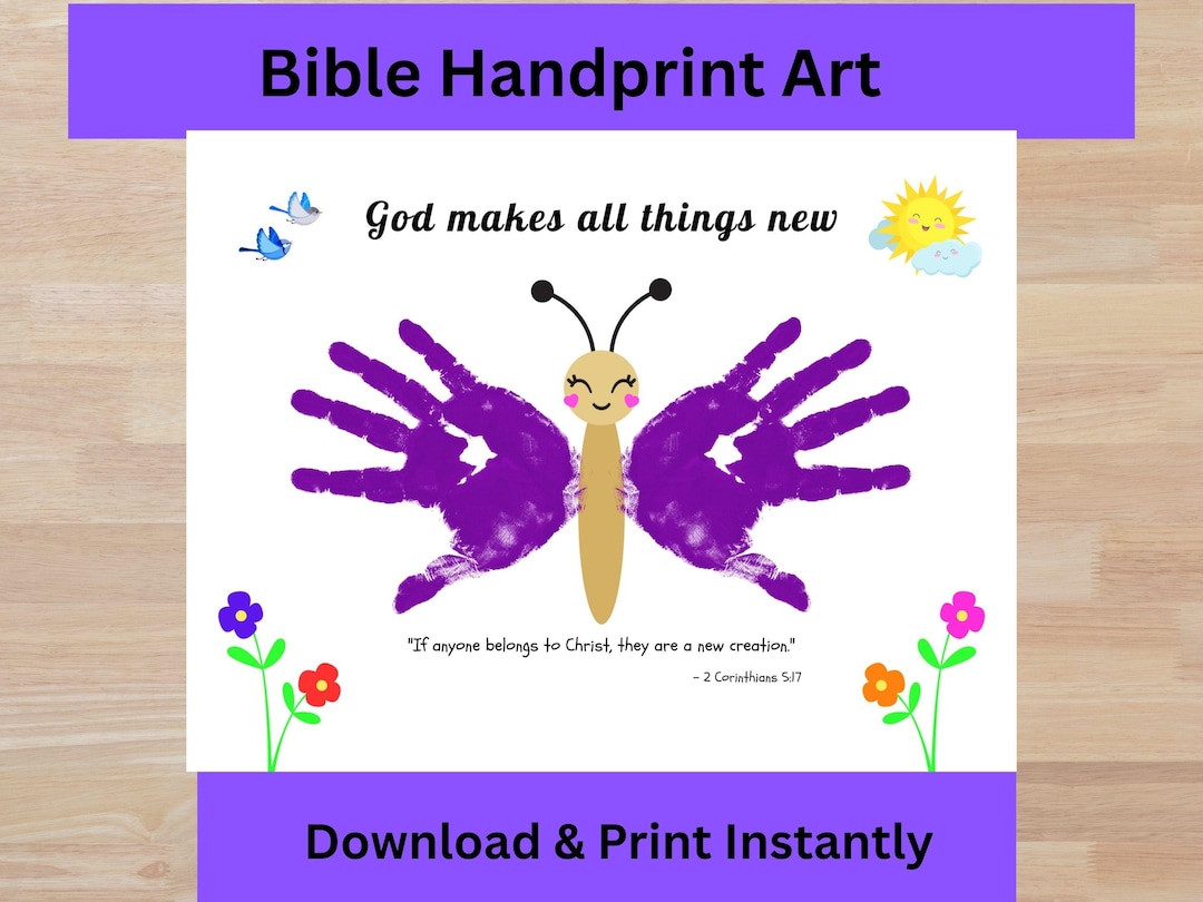 Butterfly Bible Verse Handprint Art: Kids Craft (digital Download) - Etsy