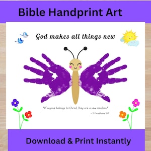 Butterfly Bible Verse Handprint Art: Kids Craft (digital Download) - Etsy