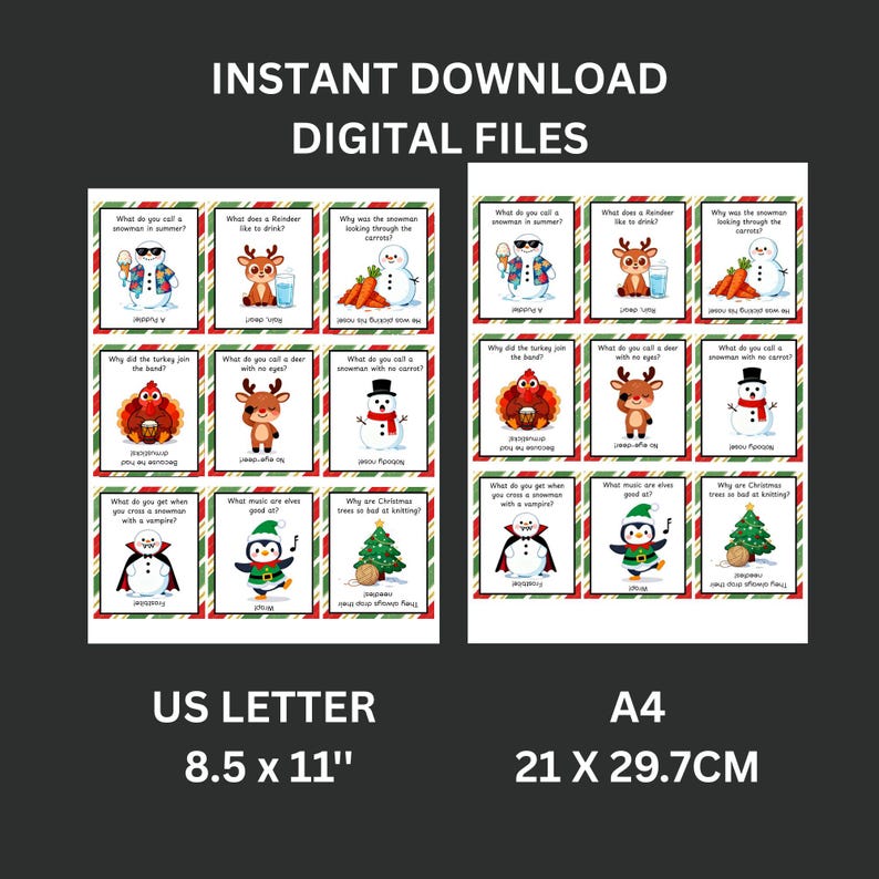 Christmas Cracker Jokes, Advent Calendar Christmas Joke Cards for Kids ...