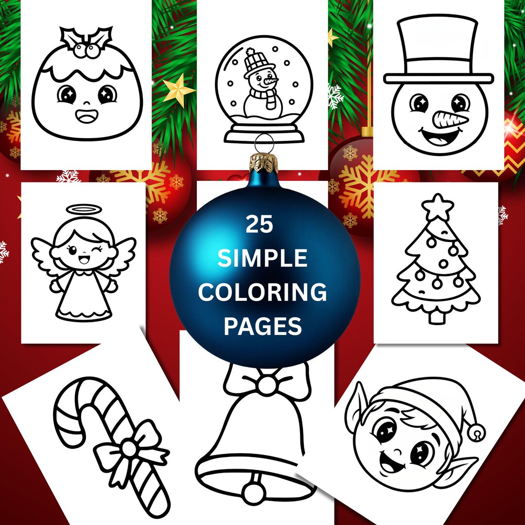 Christmas Coloring Pages, Toddler Activity, Ages 2-5 (digital Download ...
