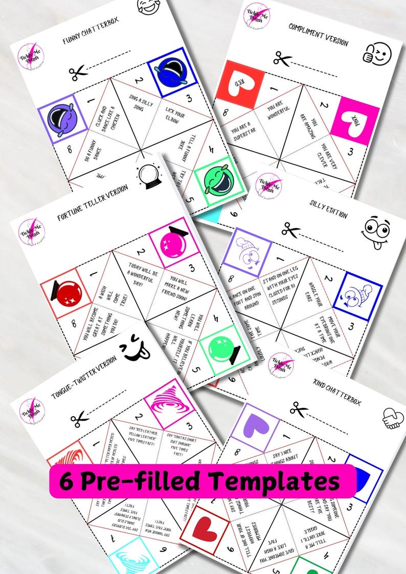 Kids Paper Fortune Tellers – Printable Cootie Catchers & Chatterbox ...