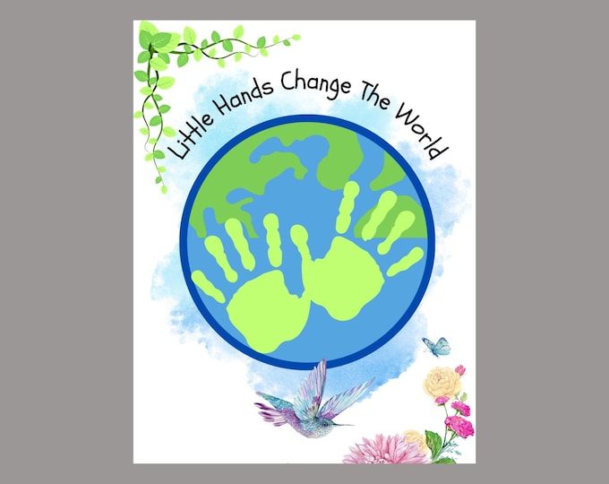 Earth Day Handprint Art: Kids School Craft, Little Hands Change the ...