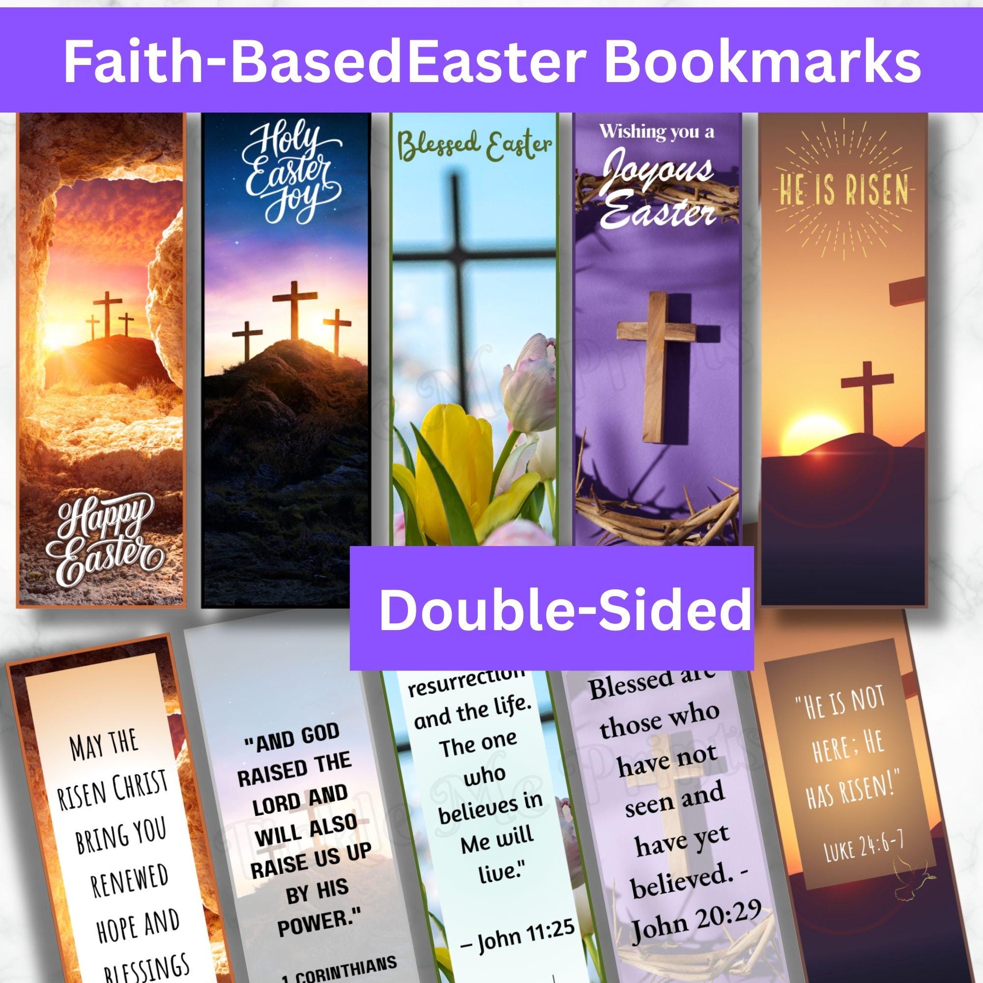 Bible Verse Easter Bookmarks| Printable Easter Bookmark| Christian ...
