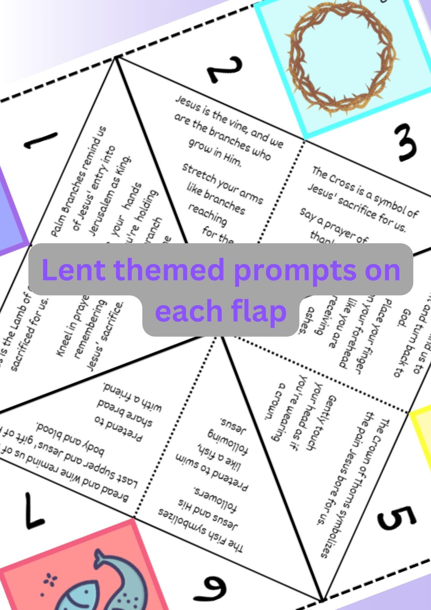 LENT Printable Cootie Catchers Kids Paper Game| Christian Fun DIY ...