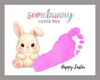 Easter Bunny Handprint Craft Printable for Kids Toddler Handprint ...