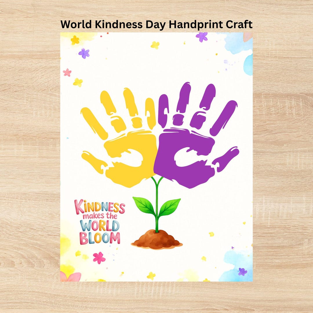 Kindness Handprint Art, Kindness Crafts Printable Activity, World ...