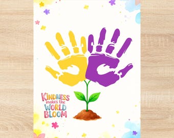 Kindness Handprint Art, Kindness Crafts Printable Activity, World ...