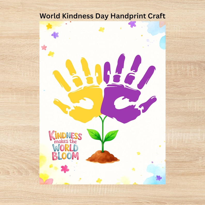 Kindness Handprint Art, Kindness Crafts Printable Activity, World ...