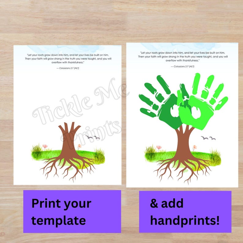 Bible Verse Handprint Tree Art: Christian Sunday School Craft (PDF ...