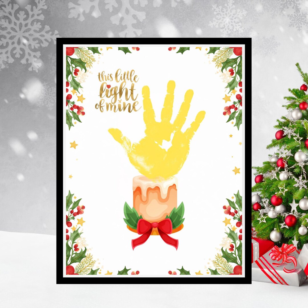 Christmas Handprint Craft, Christmas Candle Handprint Template, Sunday ...