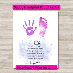 Father's Day Handprint Footprint Poem – DIY Gift for Dad (PDF) - Etsy