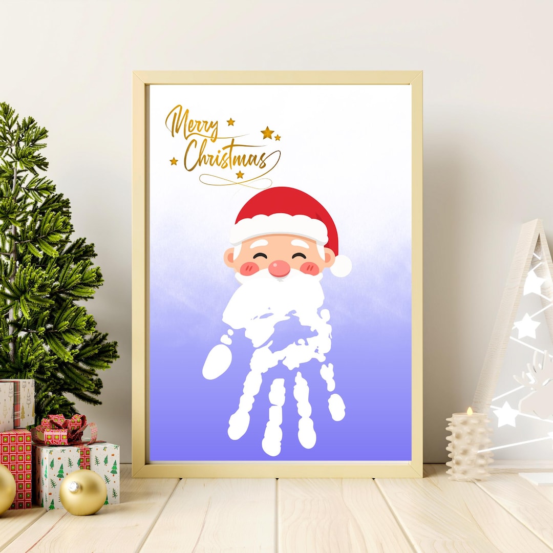 Christmas Santa Handprint Craft, Kid's Activity (digital Download) - Etsy