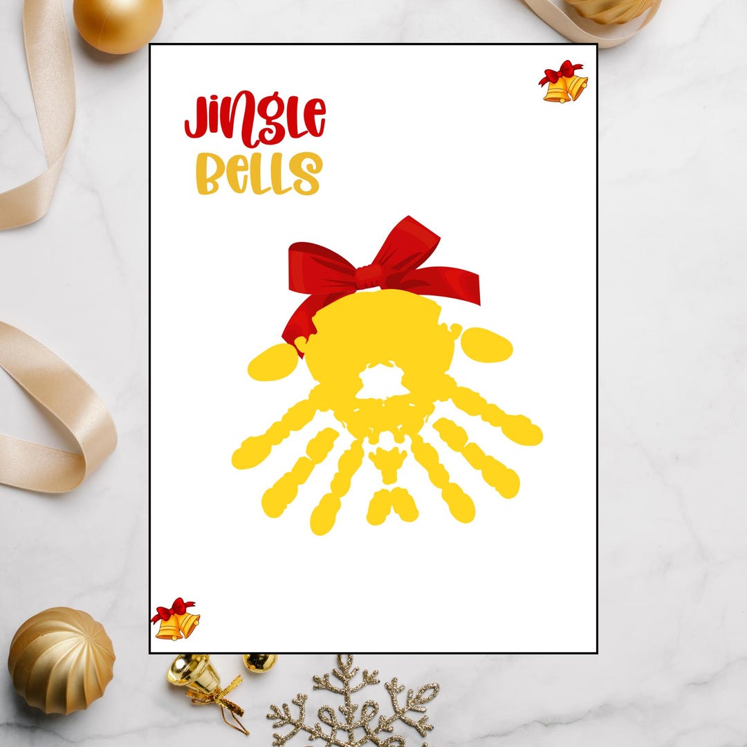 Jingle Bells Christmas Handprint Craft, Christmas Keepsake for Kids - Etsy