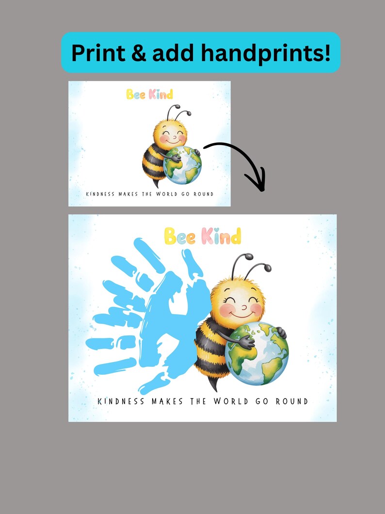 Bee Kind Handprint Art, Kindness Crafts for Elementary, World Kindness ...