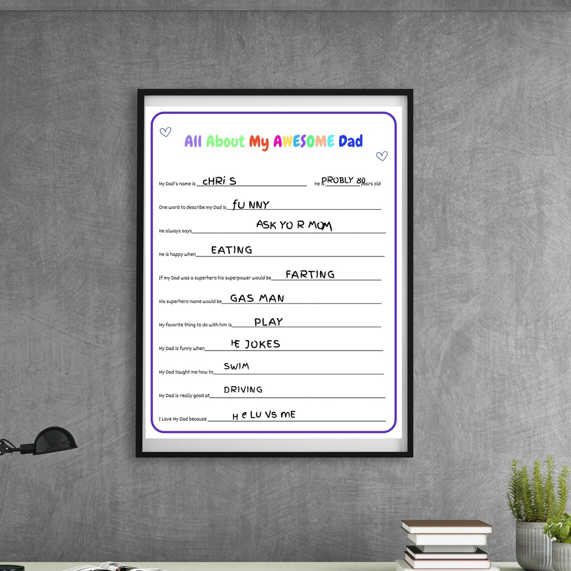 Father's Day Printable: All About My Dad Activity (PDF) - Etsy