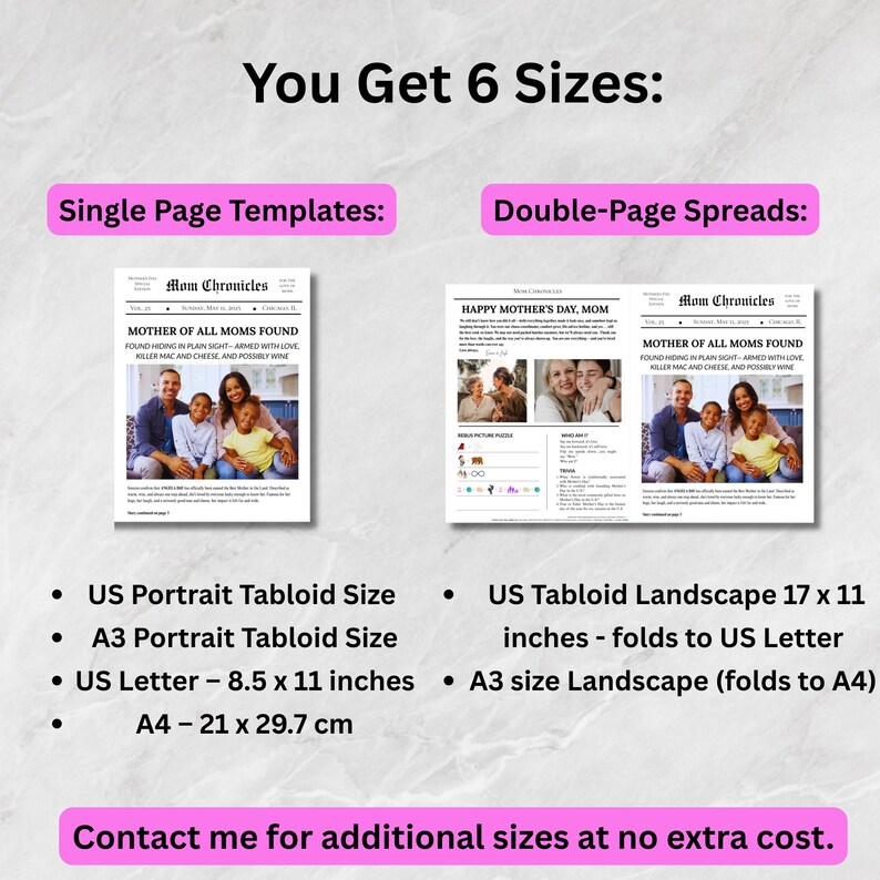 Father's Day Newspaper Template: DIY Photo Gift (editable Canva) - Etsy