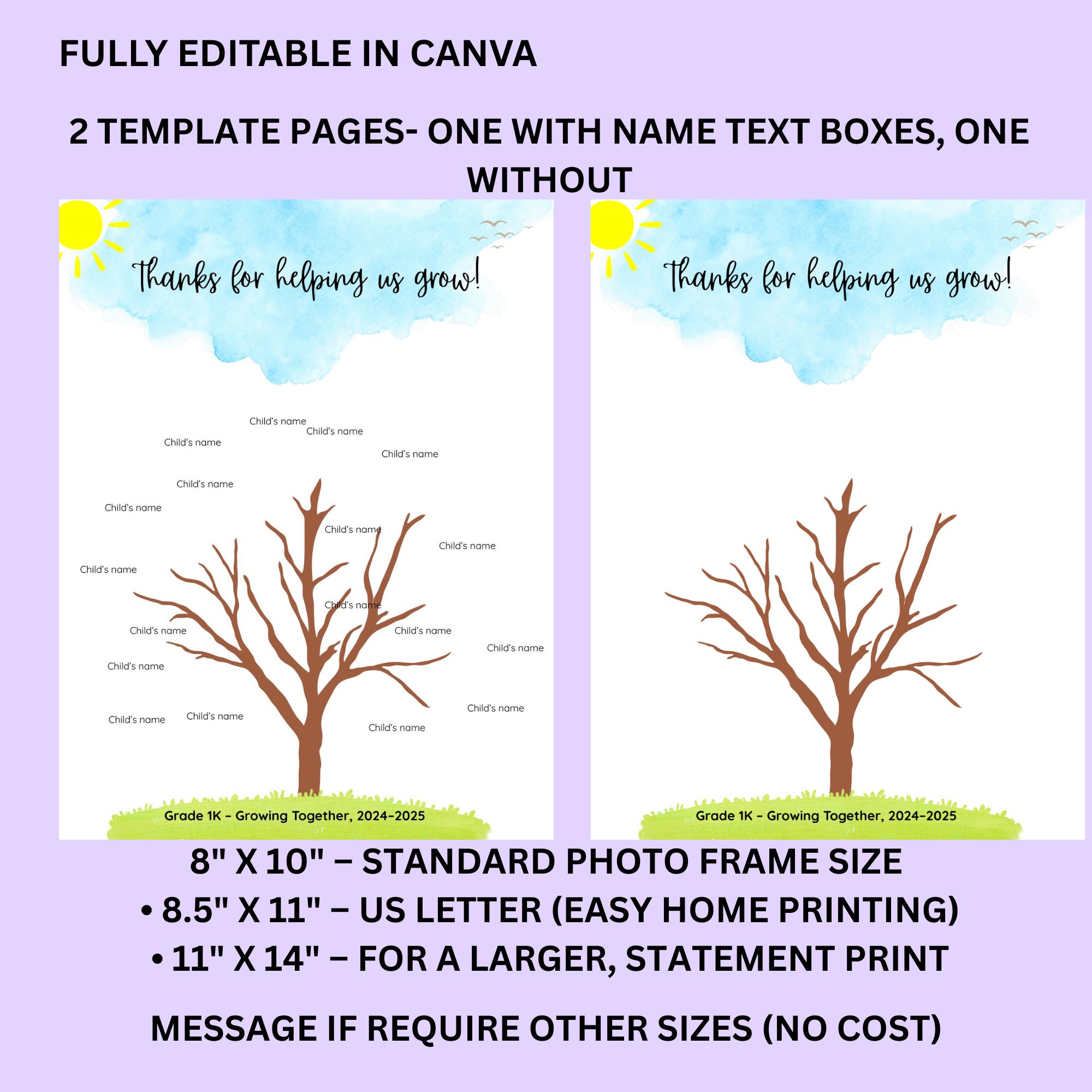 Teacher Appreciation Gift, Personalized Fingerprint Activity, End of ...