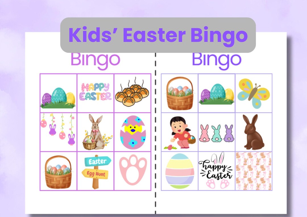 Printable Easter Bingo Game: Kids' Holiday Party Activity (PDF) - Etsy
