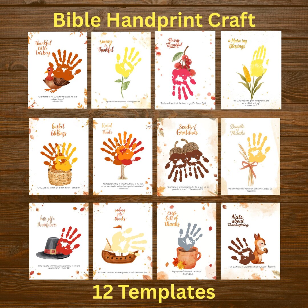 Christian Thanksgiving Handprint Bundle, Sunday School Thanksgiving ...