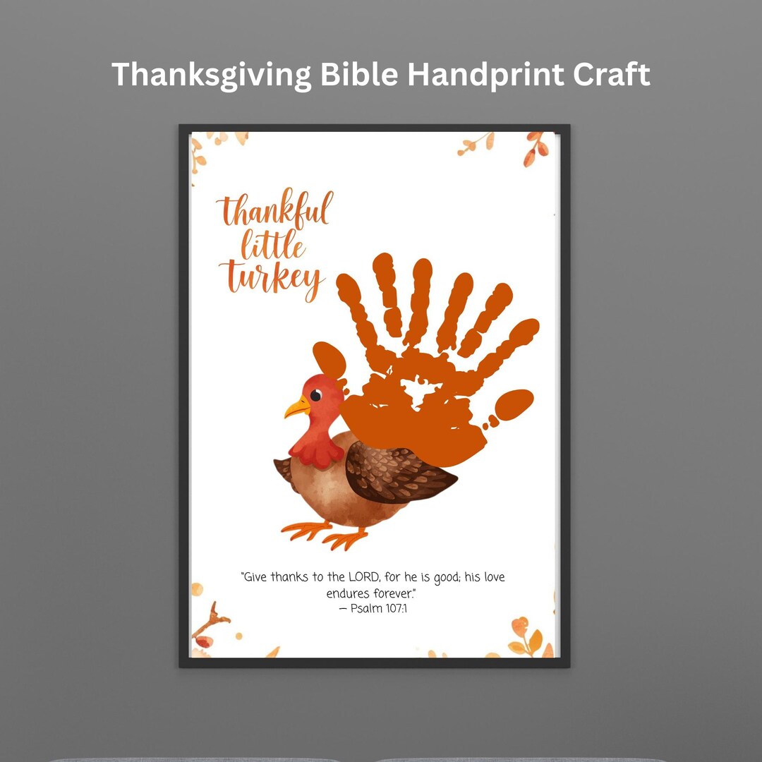 Thanksgiving Handprint Turkey Art, Thanksgiving Bible Craft Verse ...