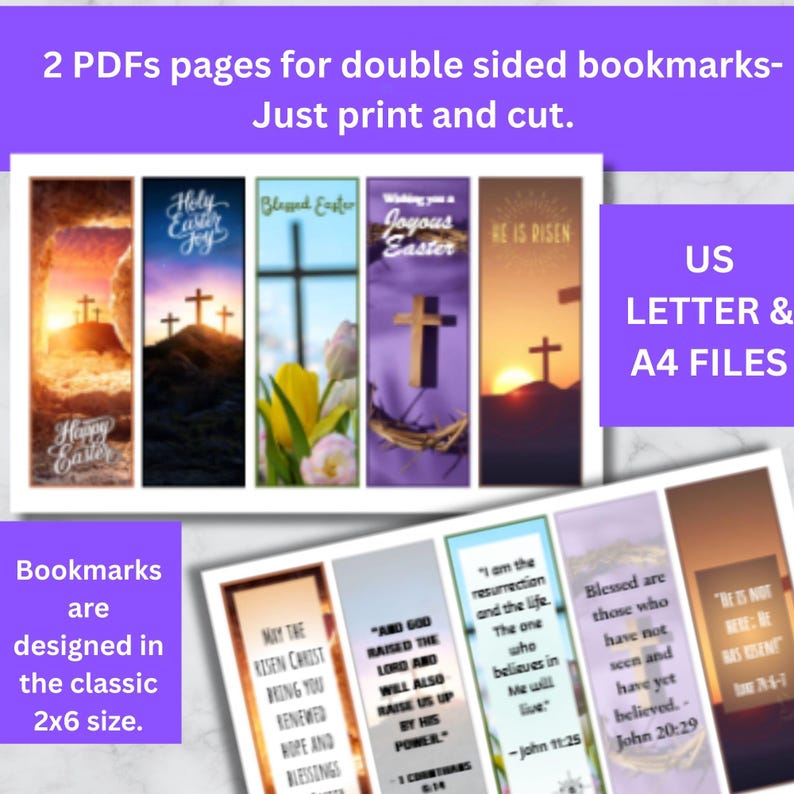 Bible Verse Easter Bookmarks| Printable Easter Bookmark| Christian ...