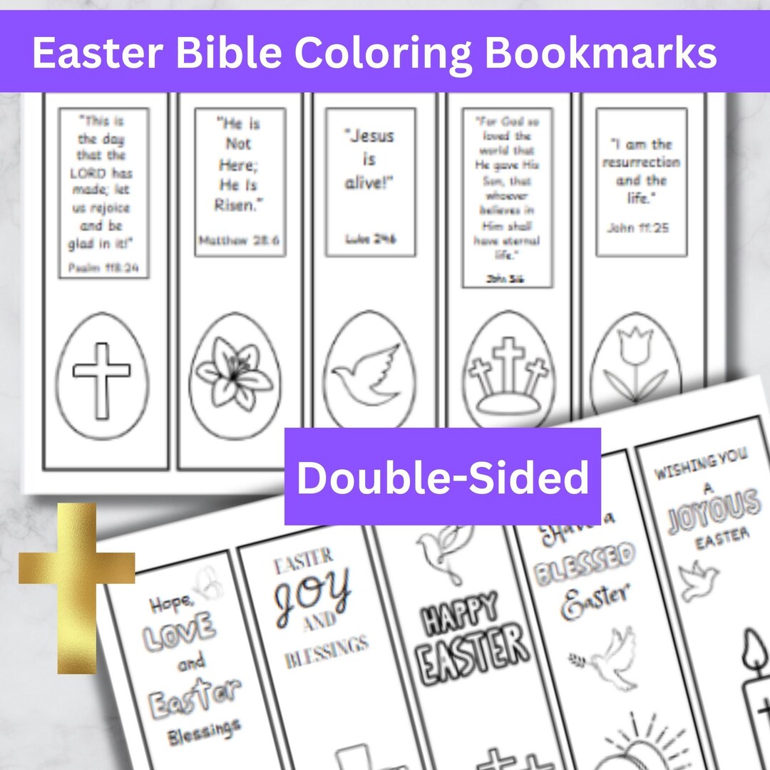 Easter Bible Verse Coloring Bookmarks, Bible Coloring Page for Kids ...