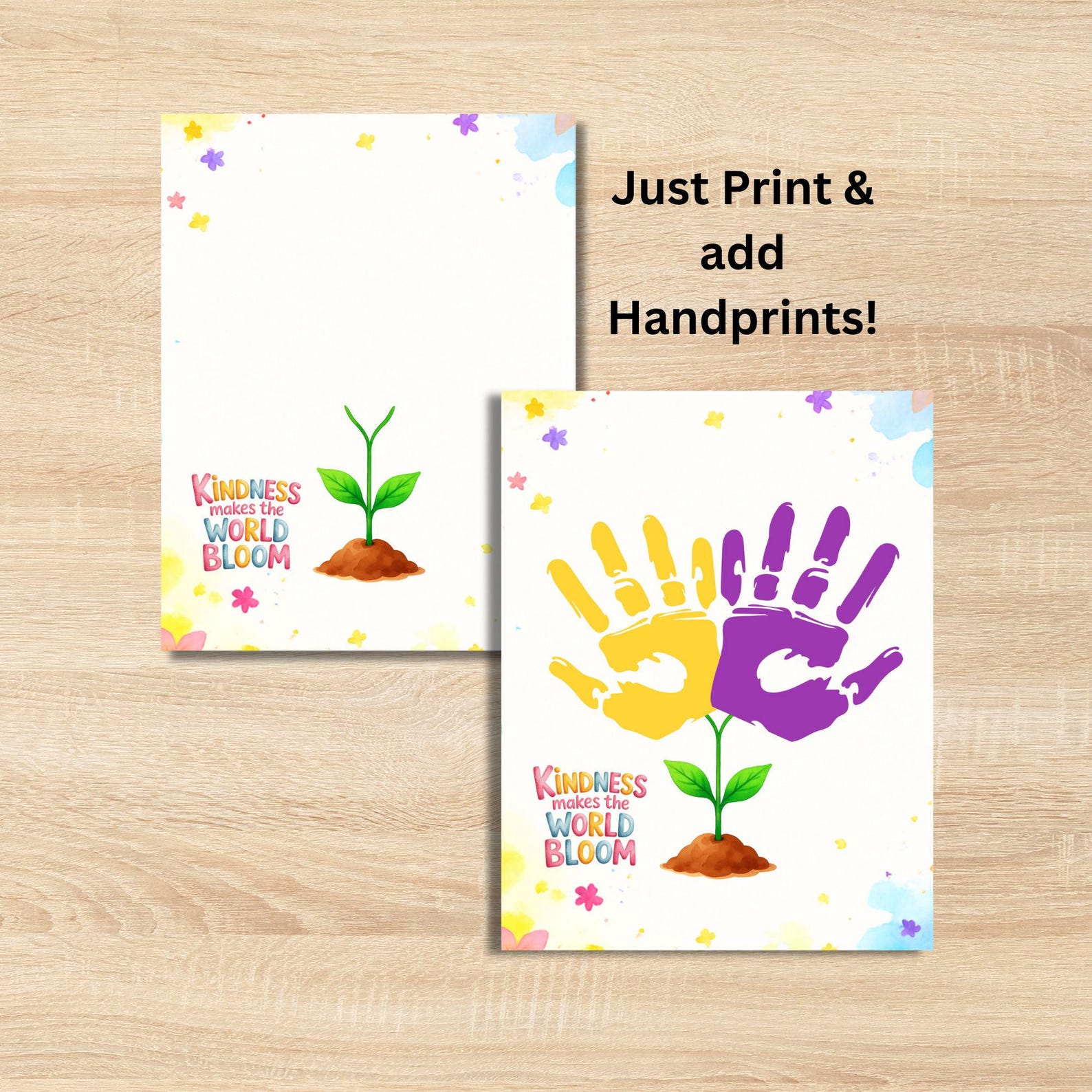 Kindness Handprint Art, Kindness Crafts Printable Activity, World ...