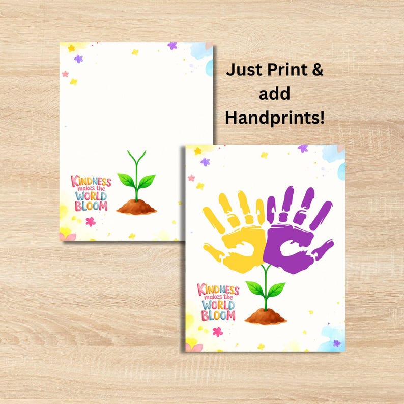 Kindness Handprint Art, Kindness Crafts Printable Activity, World ...