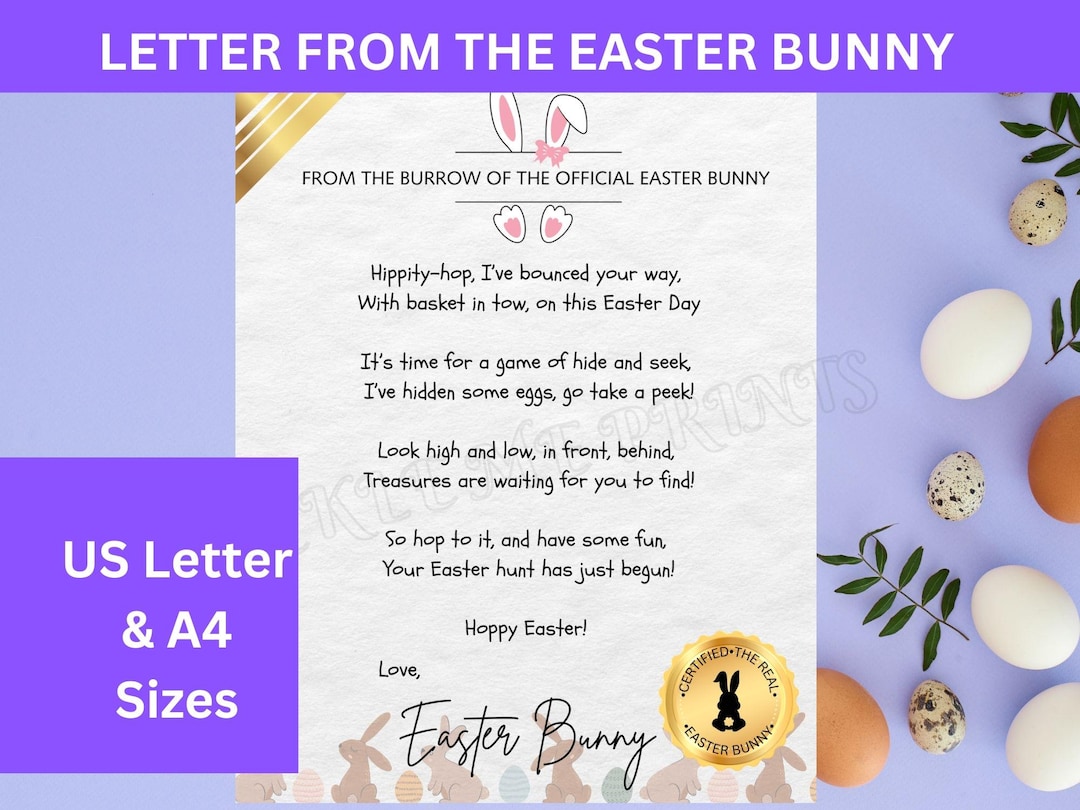 Letter From the Easter Bunny, Editable Easter Bunny Letter for Kids ...