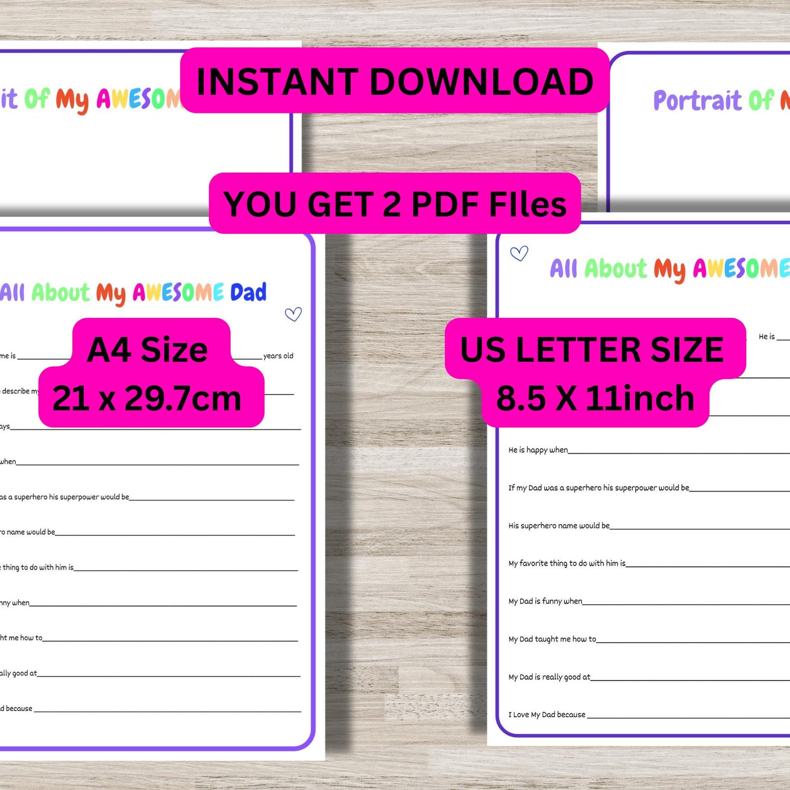 Father's Day Printable: All About My Dad Activity (PDF) - Etsy