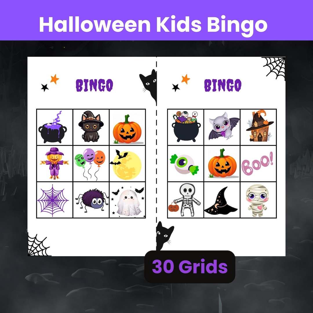 Halloween Bingo Game for Kids: Printable Activity, Classroom Fun (PDF ...